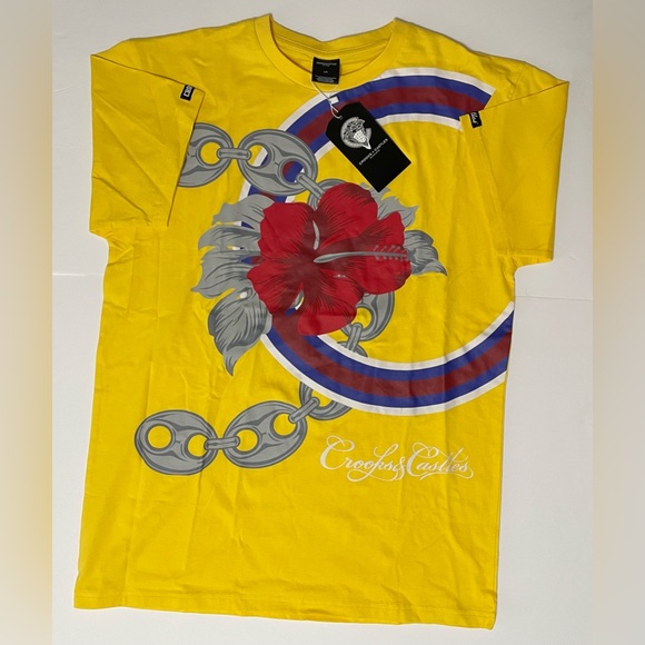 Crooks & Castles | Shirts | Crooks Castles Tshirt Mens Yellow Big Logo ...